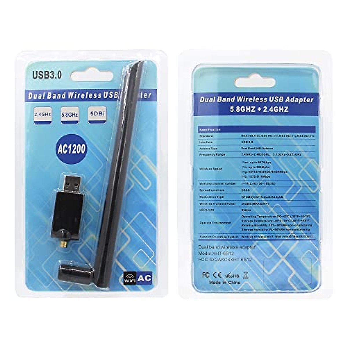 Geekworm Jetson Nano WiFi Adapter Dual Band Wireless USB 3.0 Adapter 5GHz and 2.4GHz 1200Mbps Network Card