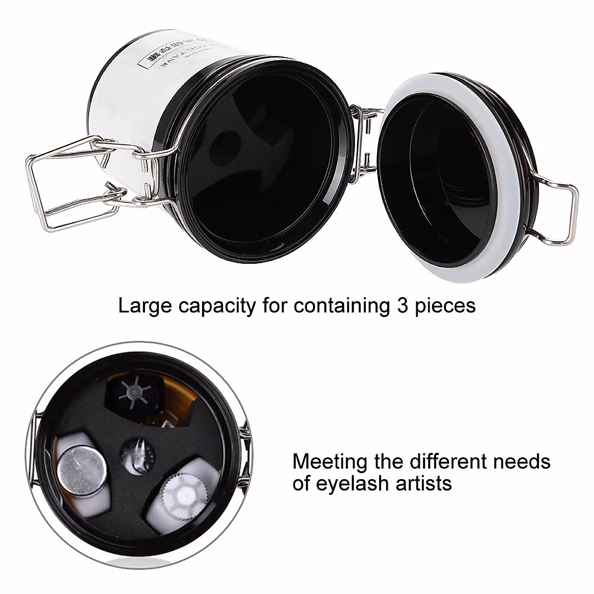 Eyelash Glue Storage Activated Carbon Sealed Storage Jar Leak Proof Container Cylinder Keep Dry and Fresh