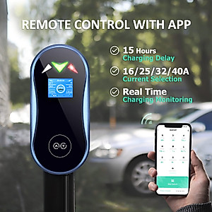MUSTART Level 2 EV Charger with WiFi, 16/25/32/40 Amp Smart Electric Vehicle Charger, ETL Certified, Indoor/Outdoor Charging Station with NEMA 14-50P, 25-Foot Cable