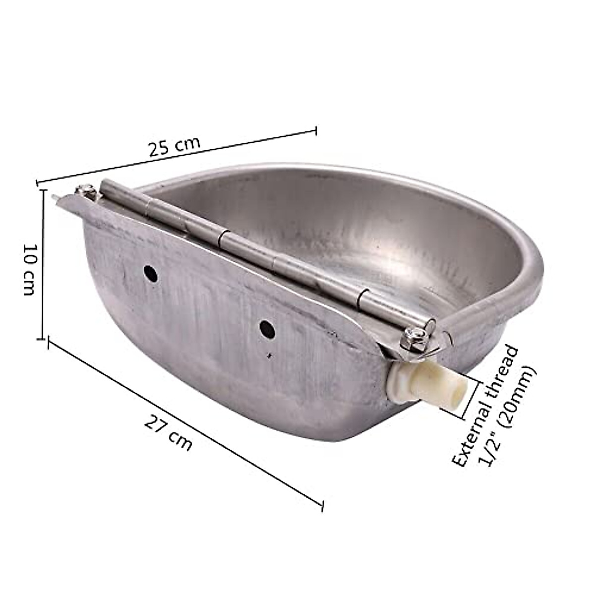 LinaLife Stainless Steel Automatic Waterer Bowl Horse Cattle Goat Sheep Pig Dog Float Valve Water Trough Farm Supplies Livestocktool with Float Valve Water Trough for Livestock Dog Goat Pig Waterer