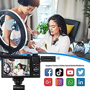 Dual Wireless Lavalier Microphone for Camera/iPhone/Android Phone/Laptop/Computer/GoPro, Professional Plug-Play Lapel Microphone Wireless for Video Recording, Interview, Vlogging, YouTube - K2