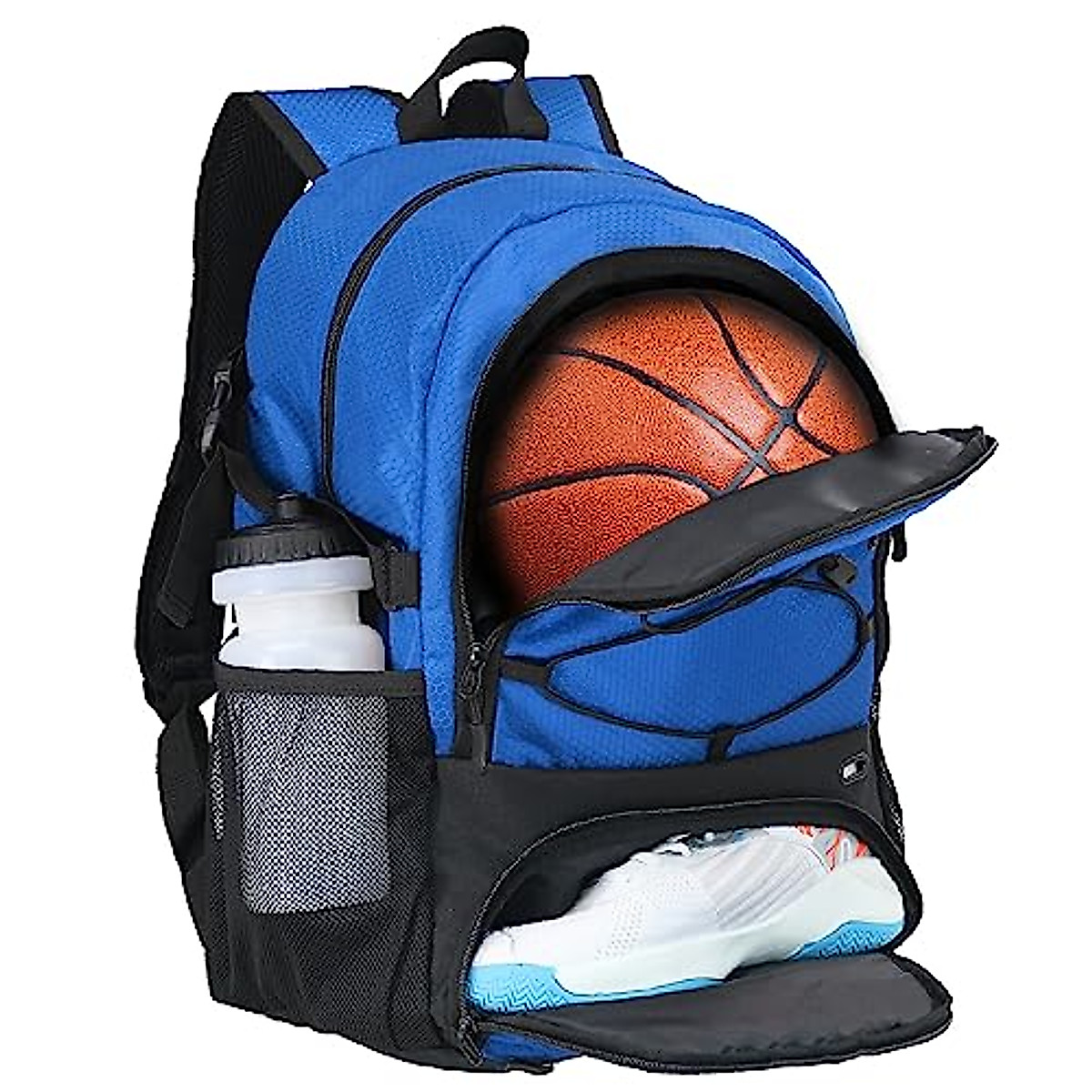 DAFISKY Basketball Backpack with Ball Compartment – Large Basketball Bag with Shoes compartment Sports Equipment Bag for Soccer Ball,Volleyball,Gym,Outdoor,Travel(blue)