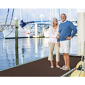 House, Home and More Indoor Outdoor Double-Ribbed Carpet Runner with Skid-Resistant Rubber Backing - Bittersweet Brown - 3 Feet x 10 Feet