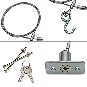 Emergency Release Lock Kit, Emergency Disconnect Release Key Lock with 2 Keys, Garage Door Opener Quick Release Lock for Universal Garage Door
