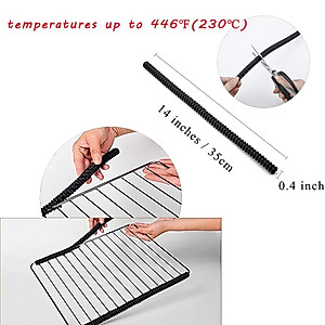 2 Pack Oven Liner Mat + 2 Oven Rack Edge Protector Guard,Heavy Duty&Non Stick Oven Liners For Electric Grill Gas-Keep Oven Clean,Silicone Oven Rack Shields-Protect Hands Against Burns And Scars,Black