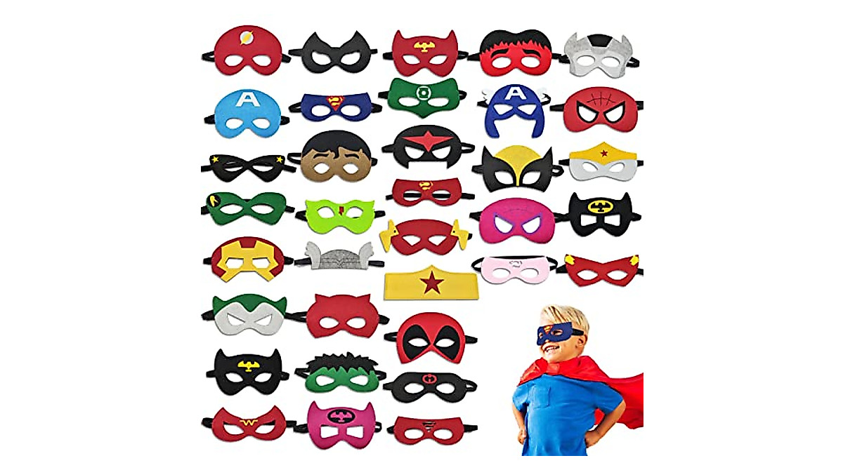 Superhero Masks Party Favors for Kids - 35 Pack