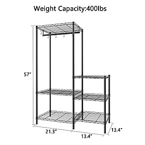 Xiofio 6-Tier Plant Stand for Indoor Outdoor, Large Reinforced Plant Shelf for Multiple Plants for Hanging ,Adjustable,Suitable for Bedroom Living Room Balcony Garden,Black