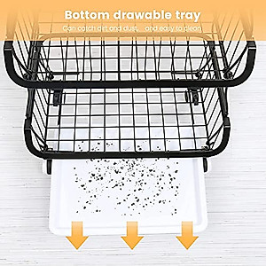 Fruit Vegetable Storage Basket with Wheels Kitchen Storage Rack 6-Tier Fruit Vegetable Stackable Floor-Standing Movable Organizer Household Storage Snack Shelf for Kitchen Living Room Dressers Stand