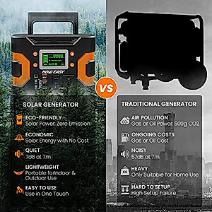 HOWEASY Portable Power Station, 300W (Peak 350W) Solar Generator (Solar Panel Not Included), 236Wh Backup Lithium Battery, with 110V/300W AC Outlet and LED Light, for CPAP Family Camping RV Emergency