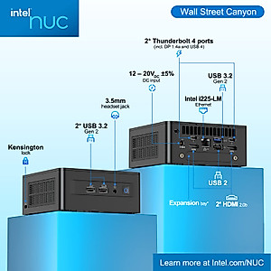 Intel NUC 12 Pro Wall Street Canyon NUC12WSHi5 Mini PC, 12TH GEN Intel Core i5-1240P, 12-Cores, 12MB Intel Smart Cache, Upto 4.4 GHz Turbo, 28W Intel Iris Xe Graphics, 16GB RAM, 512GB SSD, Win 11 Pro