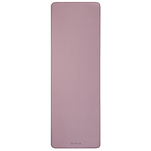 Gaiam Extra-Thick Yoga Fitness Mat and Exercise Mat with Non-Slip Texture and Easy Carry Strap - Ideal for Floor Workouts and Everyday Yoga - Supportive and Portable, Purple, 10mm