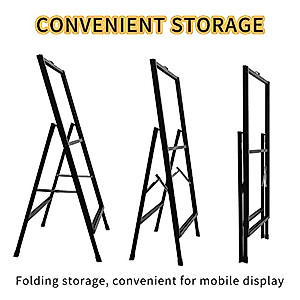 A Frame Sign Heavy-Duty 24x36 Inch Sandwich Board Sidewalk Sign Poster Stand Outdoor Portable Folding A-Frame Suitable for Store Advertising Poster Display, Black