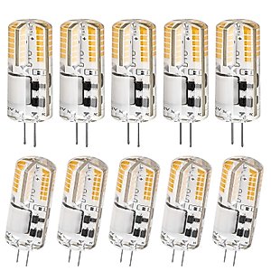 DiCUNO G4 3W Bi-pin LED Bulb, 30W T3 Halogen Bulb Equivalent, AC/DC 12V Warm White 3000K, Non-dimmable LED Light Bulb for Home Landscape of 10 Pcs