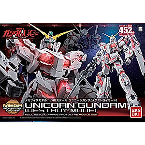 Bandai Hobby Mega Size 1/48 Unicorn Gundam [Destroy Mode] Gundam UC Model Kit Figure