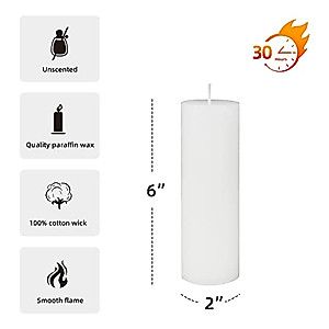 6 Inch White Pillar Candle