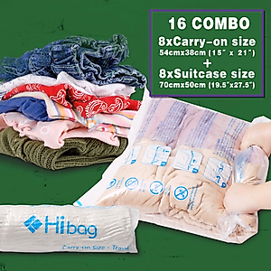 Compression Bags for Travel, Roll Up Space Saver Bags for Backpack, Luggage and Suitcase (16)