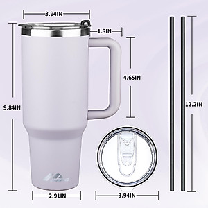 StarSpeed 40 oz Tumbler with Handle and Straw Lid | Stainless Steel Water Bottle Travel Mug Reusable Insulated Cup With Lid And Straw, Keep Cold Heat and Ice for Hours(40oz,Orchid)