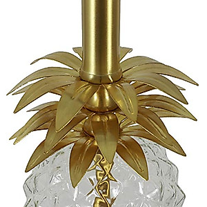 Décor Therapy PL4335 Dalila Floor Lamp, Polished Brass, Clear Glass