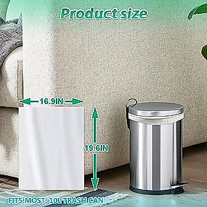 AOMKES 4-5 Gallon Trash Bags - 66 Counts Bathroom Garbage Bags,Unscented Wastebasket Liners,Strong Kitchen Bin Bags,15-18Liters White Trash Bags For Office,Bedroom,Living Room,48x54CM