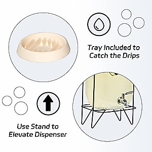 Hanaiette 2 Gallon Glass Beverage Dispenser with Stand, Fruit Infuser,304 Stainless Steel Spigot and Lid, Parties Drink Dispensers Jar Suitable to Make Sun Tea, Cold Lemonade, Kombucha et