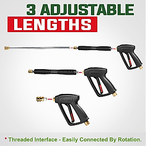YAMATIC Pressure Washer Gun and Wand with 5 Spray Nozzles, M22-14mm & M22-15mm Fitting Replacement for Ryobi, Karcher, Greenworks, Craftsman, Troy bilt Power Washers, 4000 PSI