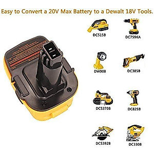 Replacement DCA1820 Battery Adapter Compatible with Dewalt 18V Tools (1 pack)