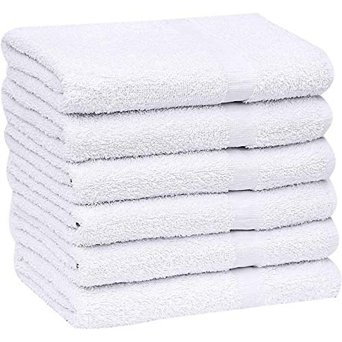 GOLD TEXTILES 24 New White (15x25 Inches) Hotel Hand Towels Cotton Blend Thin Light Weight Quick Drying