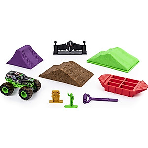 Monster Jam, Grave Digger Monster Dirt Deluxe Set, Featuring 16oz of Monster Dirt and Official 1:64 Scale Die-Cast Monster Jam Truck