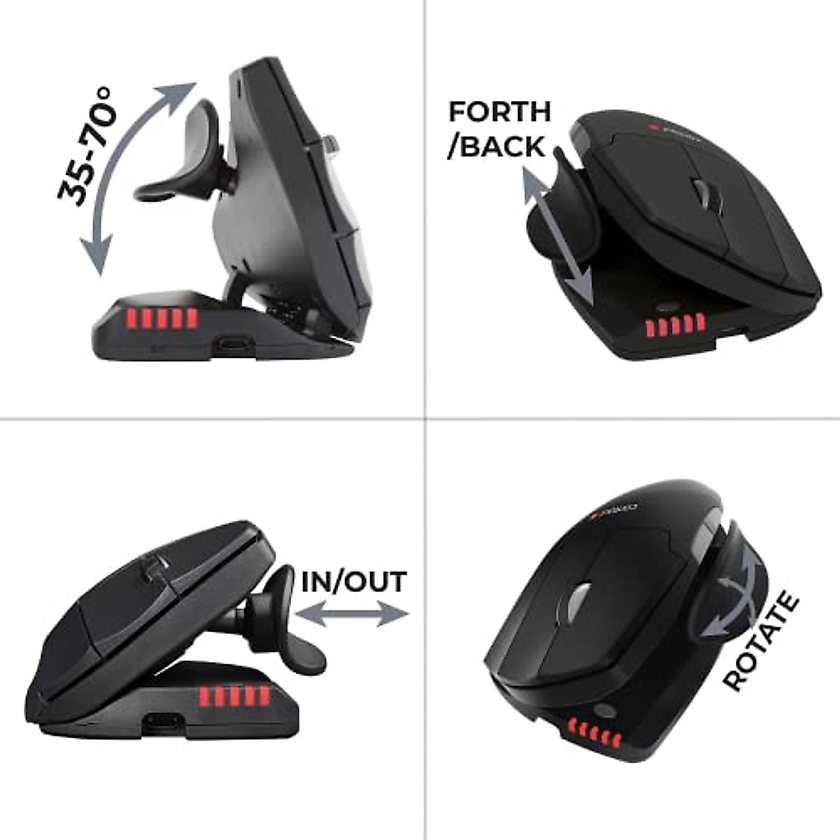Contour Design Unimouse Mouse Wireless - Wireless Ergonomic Mouse for Laptop and Desktop Computer Use - 2.4GHz Fully Adjustable Mouse - Mac & PC Compatible - (Right-Hand)