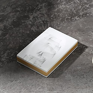 5 Pcs Bathroom Accesary Set Marble Look Bathroom Sets Accessory Marble Imitation Resin with Soap Dispenser Pump, Toothbrush Holder, 2 Rinsing Cup, Soap Dish (White)