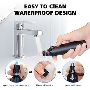Ear and Nose Hair Trimmer-Rechargeable Nose Hair Trimmer for Men and Women-2023 Professional Painless Nose Clipper Eyebrow &amp; Facial Hair Trimmer-IPX7 Waterproof Dual Edge Blades for Easy Cleansing