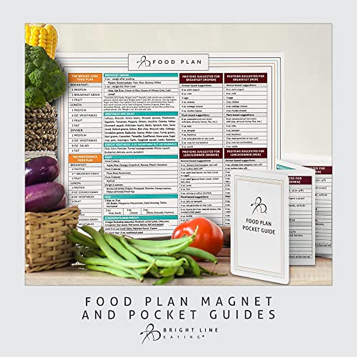 Bright Line Eating Magnetic Meal Plan & Food Plan Pocket Guide – Meal Planner Magnetic Sheet for Quick & Easy Meal Planning – Meal Plan Pocket Guide for On-The-Go Healthy Eating