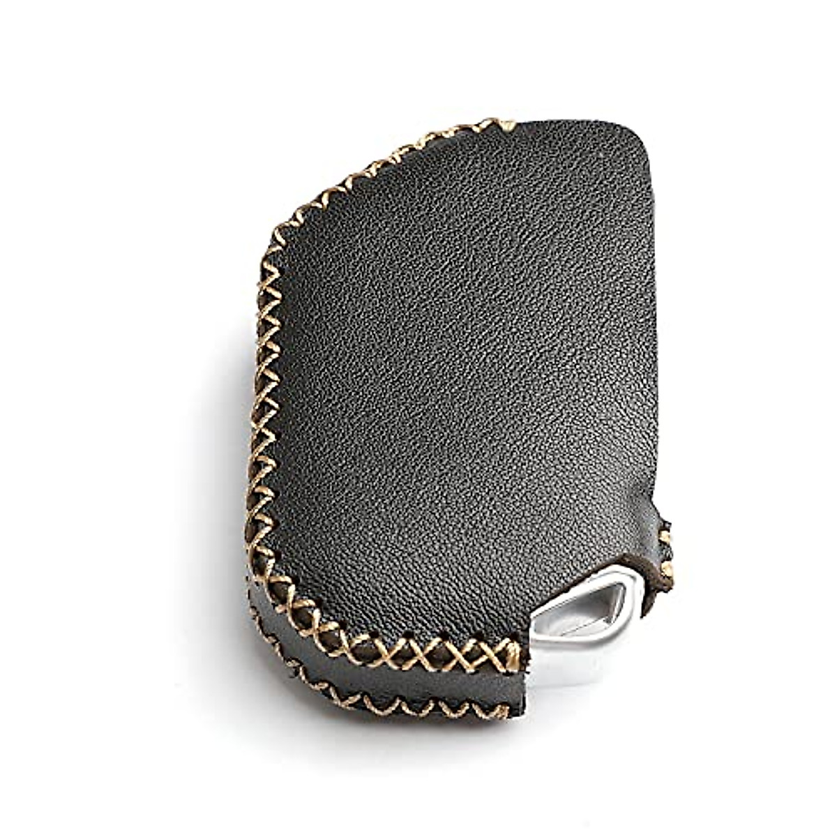 WFMJ Leather for 2018 2019 2020 2021 2022 2023 Jeep Wrangler JL Gladiator JT JLU Remote Flip 4 Buttons Key Fob Case Cover Chain (Black)