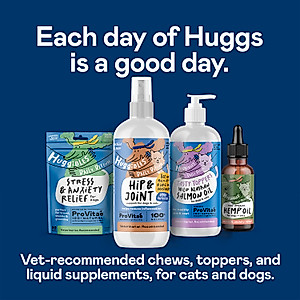 Huggibles Hip & Joint Support Liquid Supplement for Dogs & Cats – Daily Supplement for Mobility Support with Glucosamine, MSM, Chondroitin – Reduce Pain & Inflammation – Antioxidants for Longevity