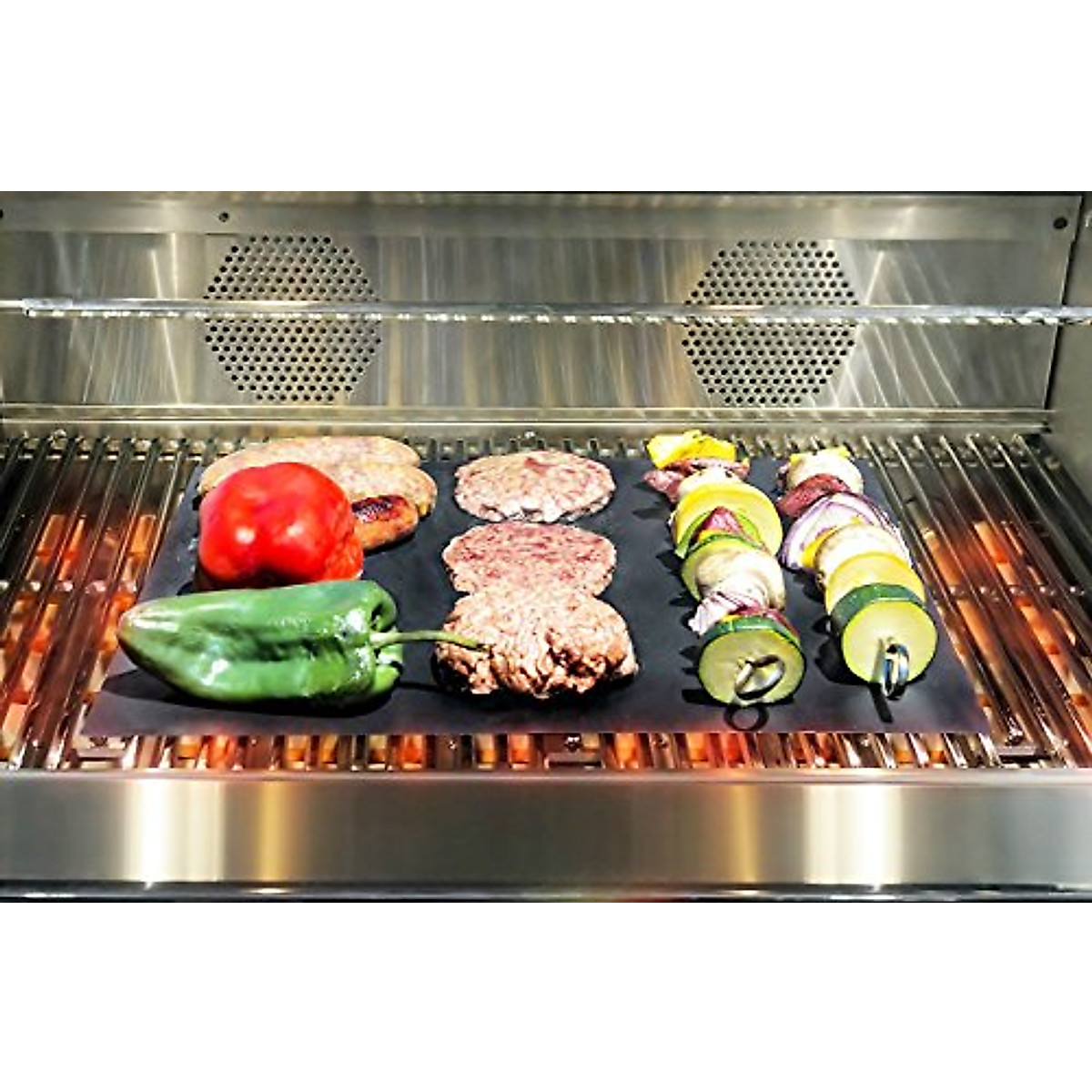 BBQ Grill Sheets Mat ,100% Non Stick Safe ,Extra Thick,Reusable and Dishwasher safe, 3 piece of (13"x15.75")