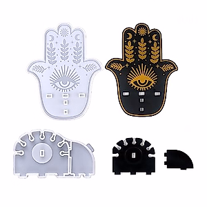 1 Set of Hand Wall Hanging Wall Storage Rack Resin Mold Molds Epoxy Resin Eyes Sun Moon Flower Shaped Palm Tray Halloween for Wall Shelf Candle Vase, DIY Making Decor Art Crafts