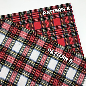 Red Tartan Plaid Fabric Cotton Width 57 Inches Yarn Dyed and Brushed for Festive Christmas Decorations and DIY Crafts and Dress (Red-White, Cut by The Yard)