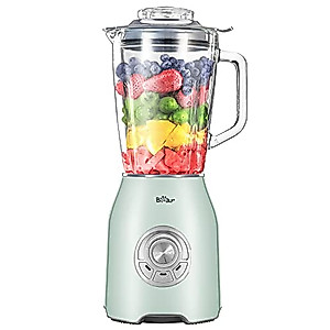 Bear Countertop Blender, 1000W Professional Smoothie Blender for Shakes and Smoothies with 51 Oz Glass Jar, Step-less Speed Knob and 3 Functions for Crushing Ice, Fruit and Pulse/Autonomous Clean