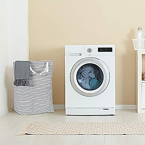 3 Pieces 72 L Large Storage Basket Kids Girls Baby Laundry Hamper Collapsible Clothes Toy Baskets with Handles for Dorm Nursery Home (Stripe, Curve, Star)