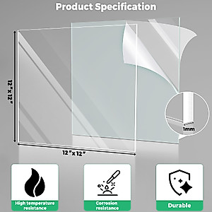Plexiglass Sheets Clear Acrylic Sheets - 6 Pieces of CreGear 12" x 12" 0.04" Thick Transparent Plexi Glass, for Craft, Photo Frame, Signs, DIY Display Projects - Cut to Size with Laser or Saw Tools