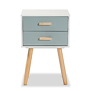 Baxton Studio Giles Nightstands, Oak Brown/Multi-Colored