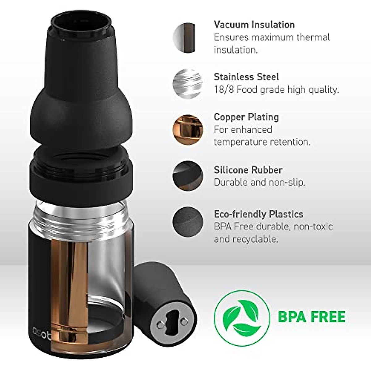 asobu Frosty Beer Holder 2 Go Vacuum Insulated Double Walled Stainless Steel Beer Can and Bottle Cooler with Beer Opener Eco Friendly and Bpa Free (black)