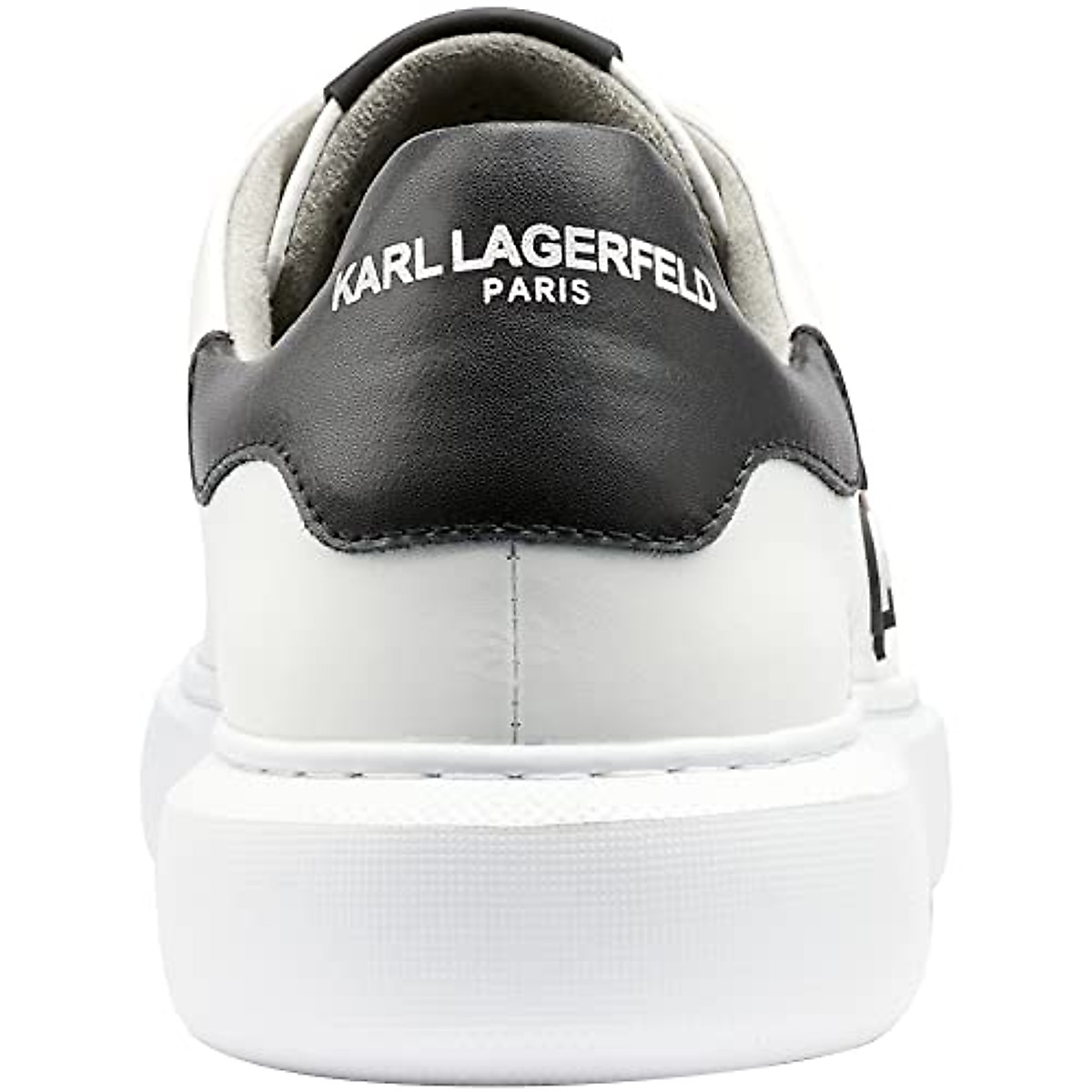 Karl Lagerfeld Paris Men's Lightweight Phylon Sole Leather Sneaker, White, 8.5