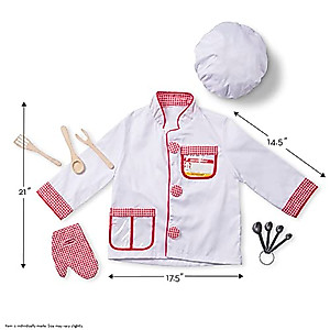 Melissa & Doug Chef Role Play Costume Set With Accessories - Pretend Chef Outfit For Kids Ages 3+