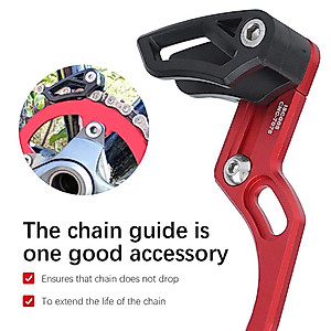EVTSCAN Bike Chain Guide, Single Disc Bike Chain Guide Stabilizer BB Mid Lock Ultralight Bicycle Cycling Accessory(red)