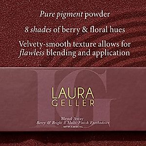 LAURA GELLER NEW YORK Blend Away Berry & Bright Eyeshadow Palette | 8 Pigmented Matte and Shimmer Eyeshadows