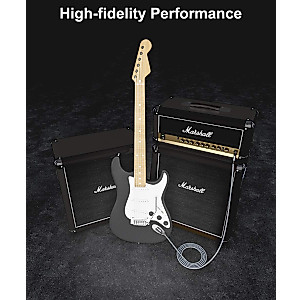 Elebase 1/4 Inch TRS Instrument Cable 10ft 2-Pack,Right-Angled to Straight 6.35mm Male Jack Stereo Audio Cord,6.35 Balanced Interconnect Line for Electric Guitar,Bass,Keyboard,Mixer,Amplifier,Speaker