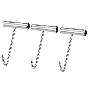 uxcell T-Handle Meat Boning Hook, Galvanized T Hooks for Kitchen Butcher Shop Restaurant 6"(150mm) 3Pcs
