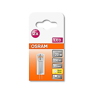 Osram Pack of 20 x LED PIN 12 V | LED Lamp: G4, 1.80 W = Replacement for 20 W | Warm White, 2700 K