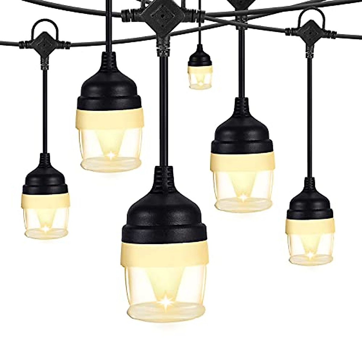 Outdoor String Lights LED Waterproof RGB Dimmable Colored Music Sync ...